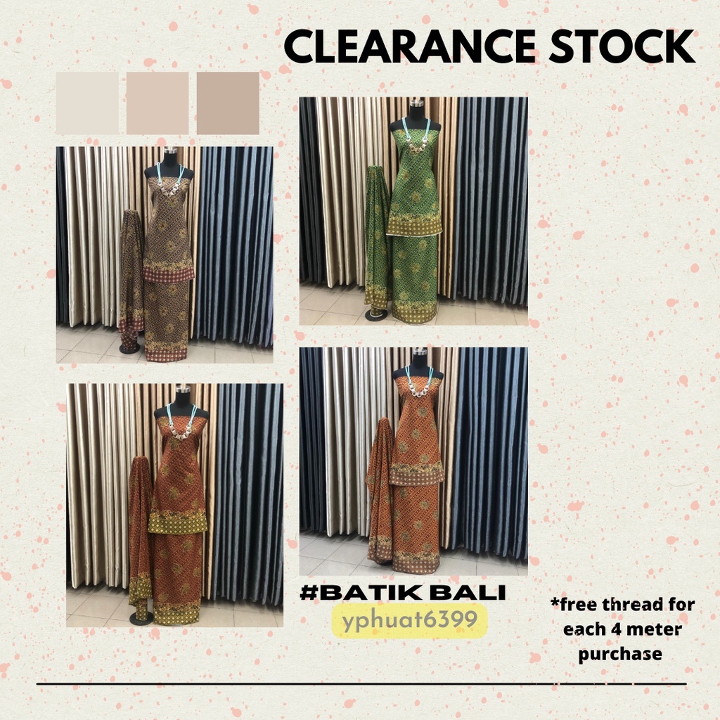 PROMO KAIN PASANG CORAK BATIK BALI / KAIN BATIK BALI GOLDLINE / KAIN ...