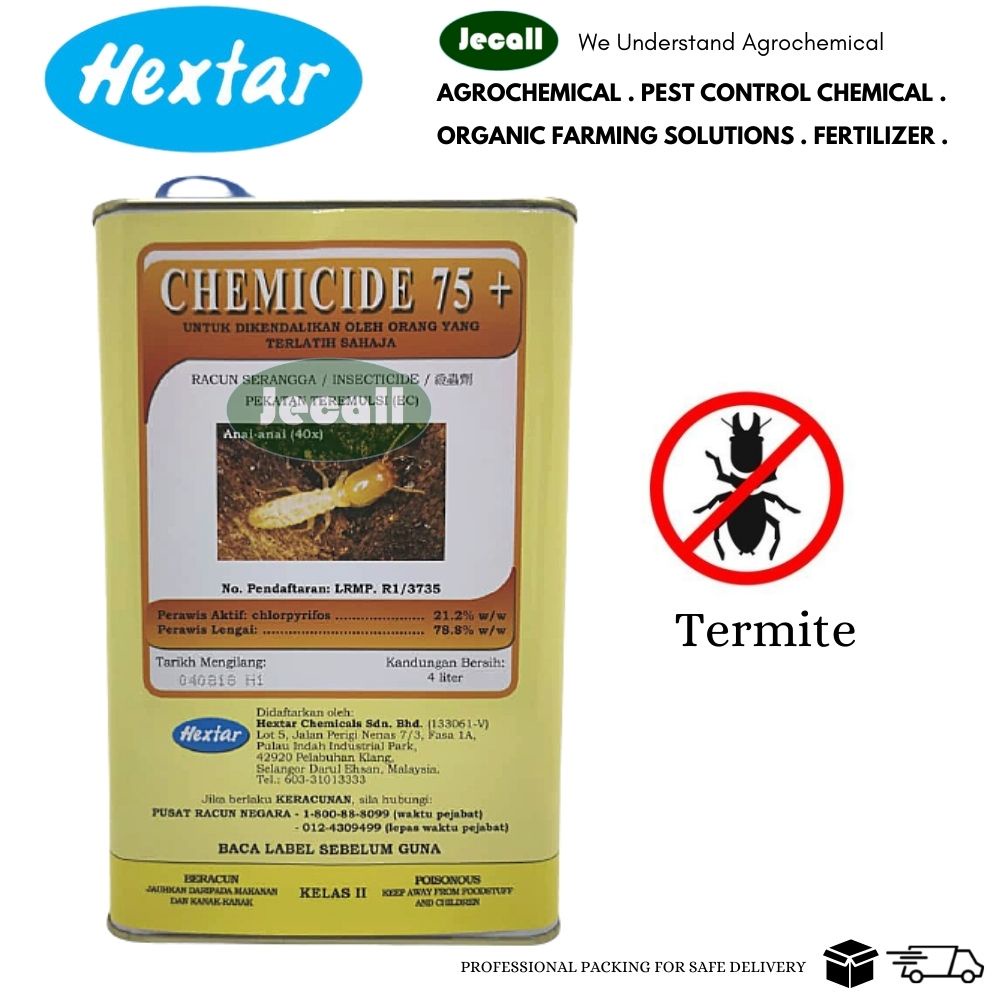 Hextar Chemicide 75 4Liter / Chlorpyrifos 21.2% / Termite Control ...
