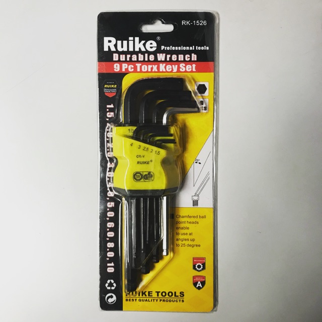 RUIKE HEAVY DUTY BALL POINT ALLEN-KEY 9PCS (RK-1526) | Shopee Malaysia