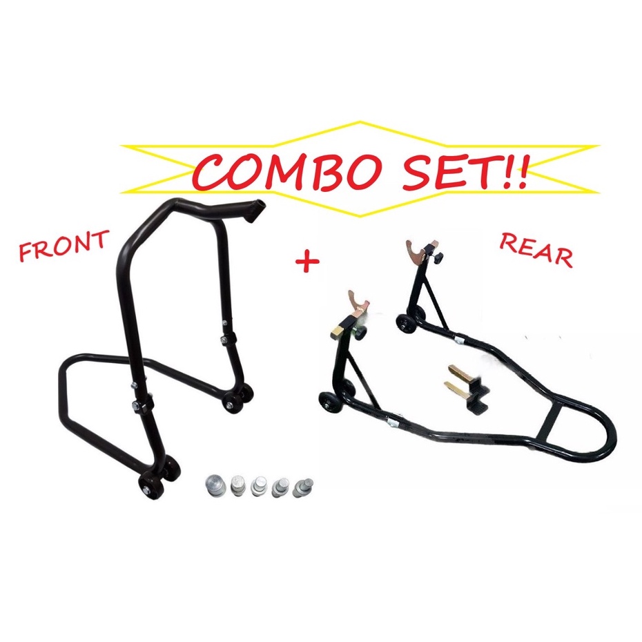 Motorcycle Paddock Stand Front And Rear Combo Set Triple Tree 2in1 ...