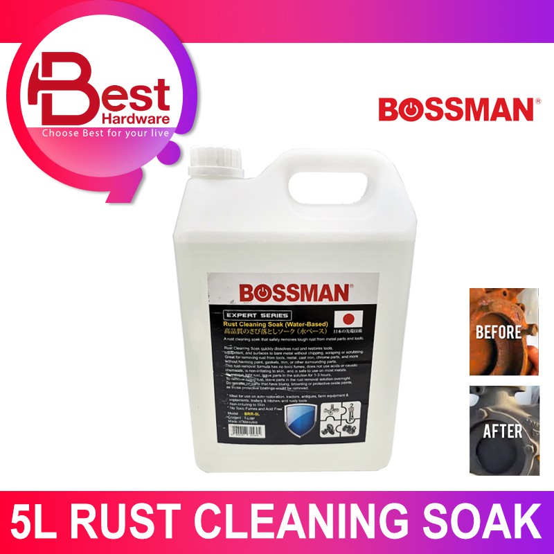 BEST HARDWARE - BOSSMAN 5L RUST REMOVER & CLEANING SOAK (WATER-BASED ...