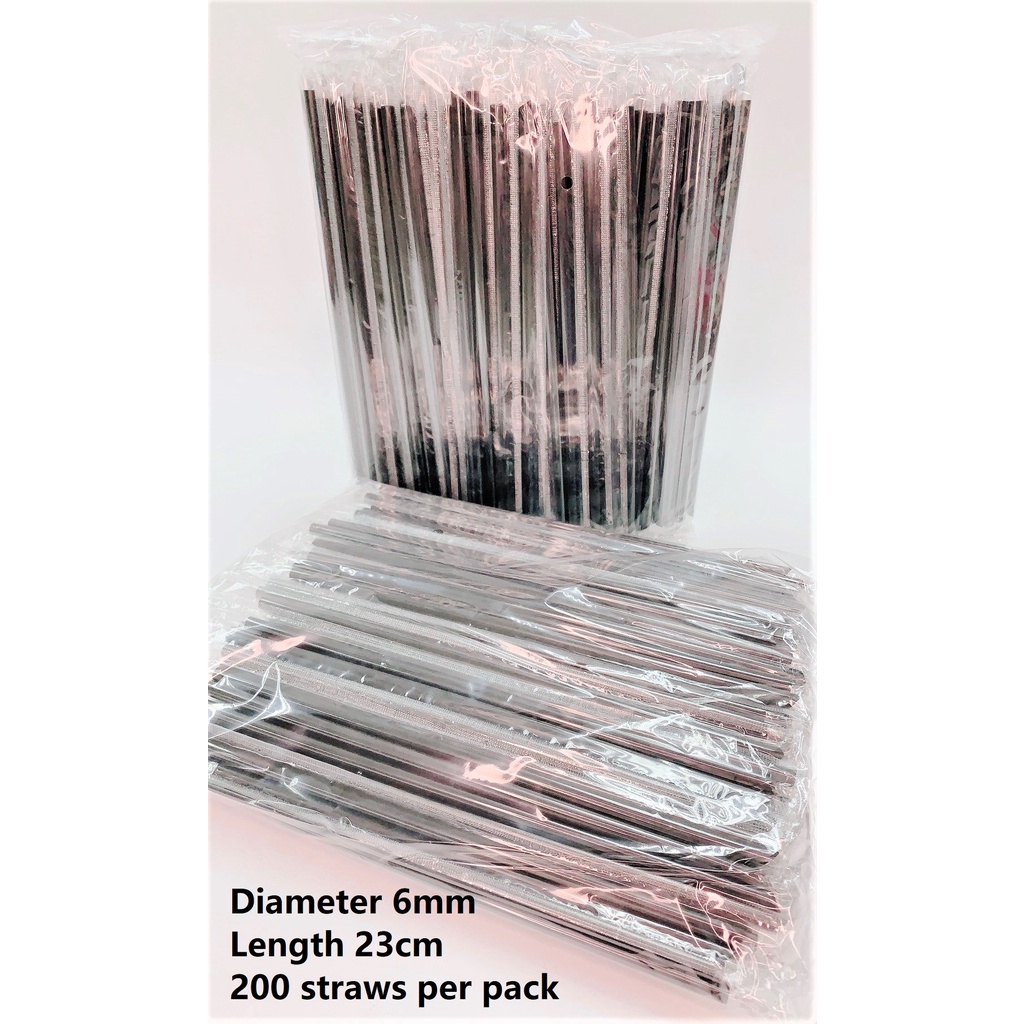 [READY STOCK] DISPOSABLE PLASTIC STRAW / INDIVIDUAL PACKED BLACK STRAW ...