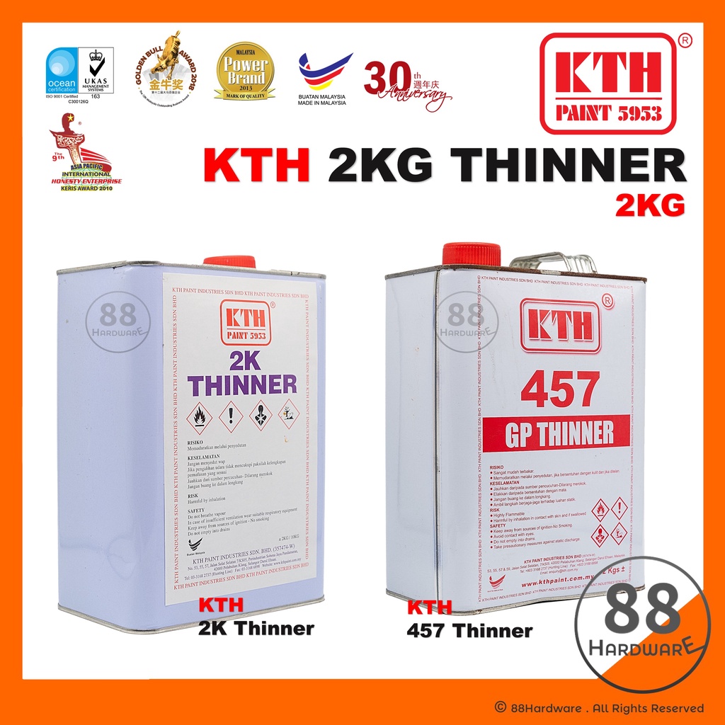 Kth 2kg thinner / thinner 2k / cat kereta 2k bancuh cat paint / thinner ...