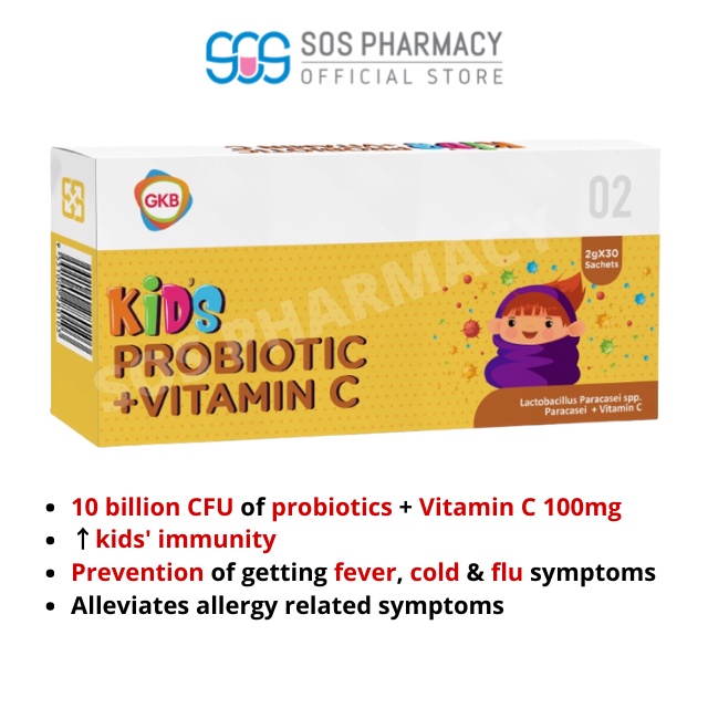 GKB Kids Probiotic+Vitamin C For Your Child's Immunity (30's) | Shopee ...