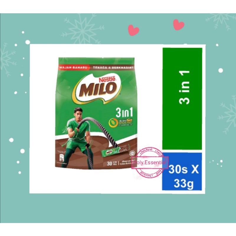 [Sales] Nestle Milo 3 in 1 Activ-Go 33g X 30s | Shopee Malaysia