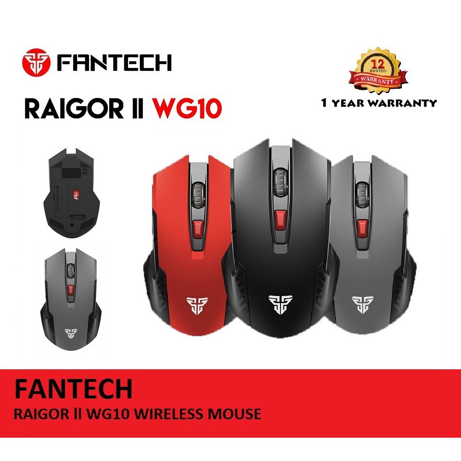 FANTECH WG10 RAIGOR II 2000 DPI WIRELESS 2.4GHz PRO GAMING MOUSE ...