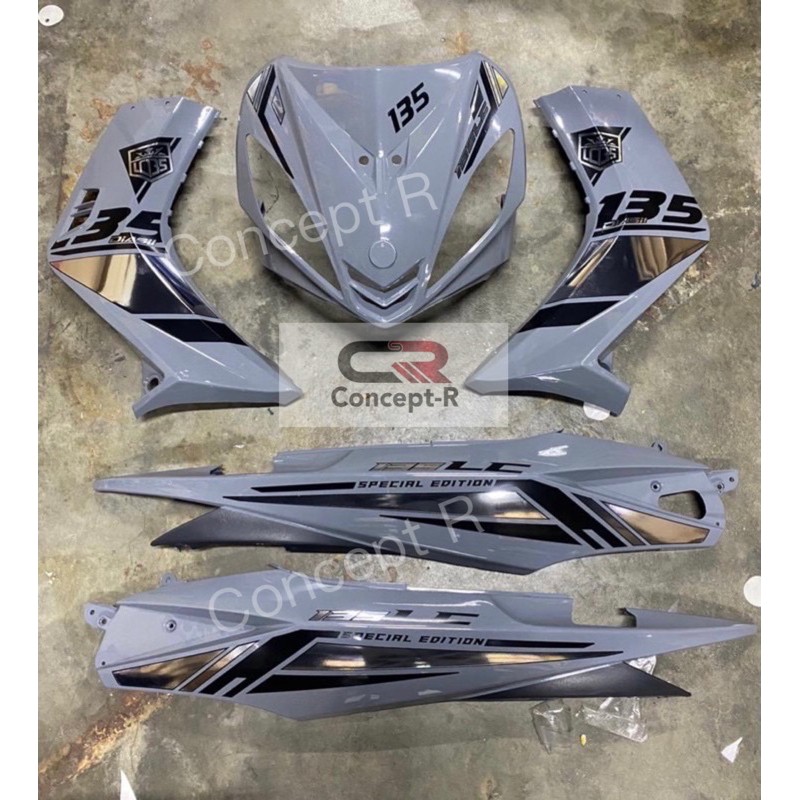 HLD Cover Set Nardo Grey LC135 (V1) Sticker Chrome Black | Shopee Malaysia