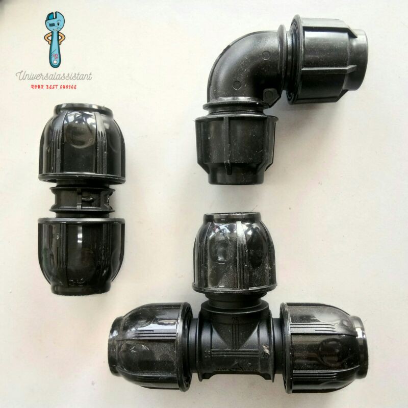 【20mm=3/4” 25mm / 1”】Poly Pipe Fitting | Equal Socket | Equal Tee ...