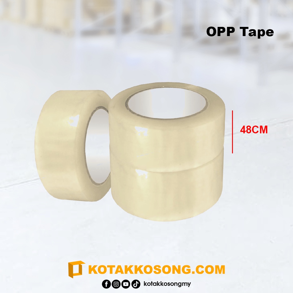 OPP Packaging Clear Tape Quality Packing Tape (48MM x 90M) | Shopee ...