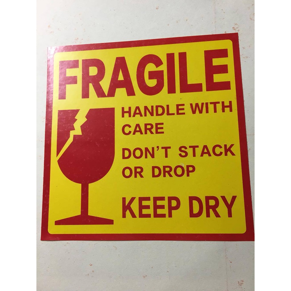 Warning Fragile Sticker 10cm X 10cm | Shopee Malaysia
