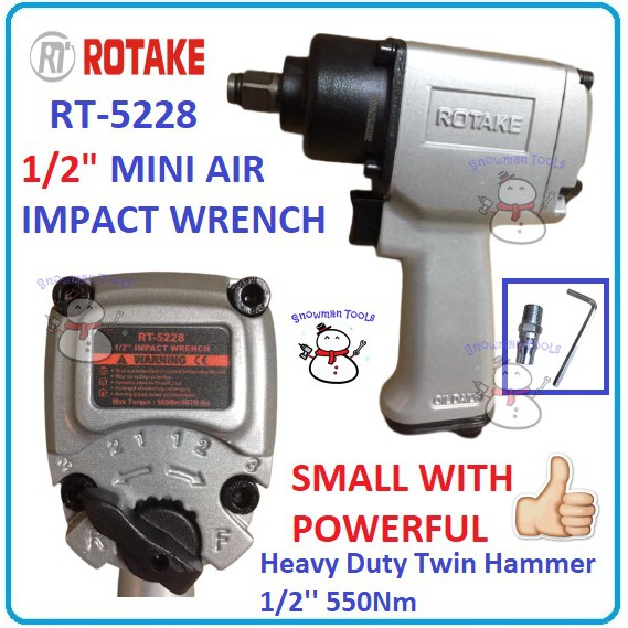ROTAKE 1/2" AIR IMPACT WRENCH 700Nm HIGH TORQUE TWIN HAMMER AIR PNEUMATIC IMPACT WRENCH 28MM ...