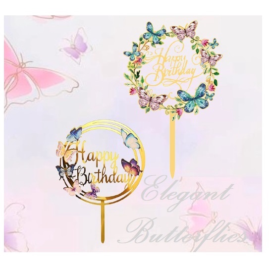 [Malaysia Stocks] Lovely Butterflies Series 3D Happy Birthday Acrylic ...
