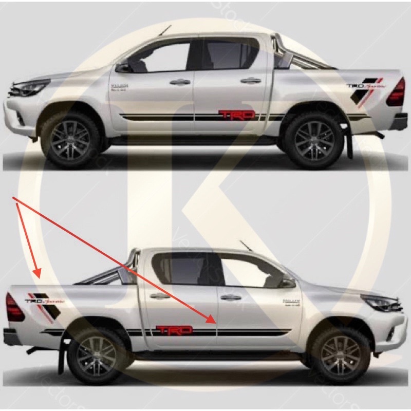 K489# TRD Hilux Full Set Body Stripe Vinyl Stickers | Shopee Malaysia