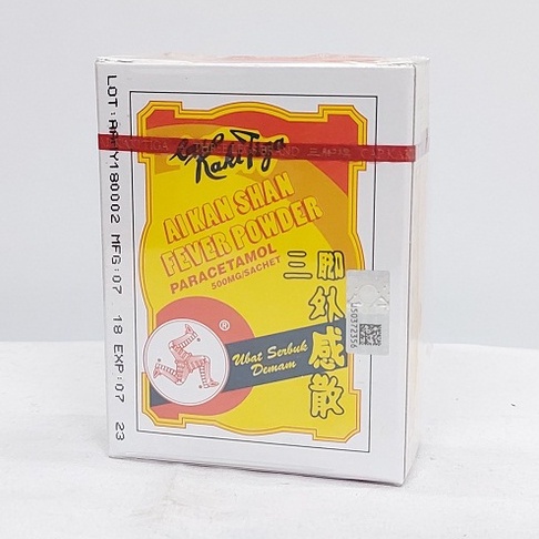 三脚标外感散 Three Legs Brand Ai Kan Shan Fever Powder (Paracetamol 500mg ...