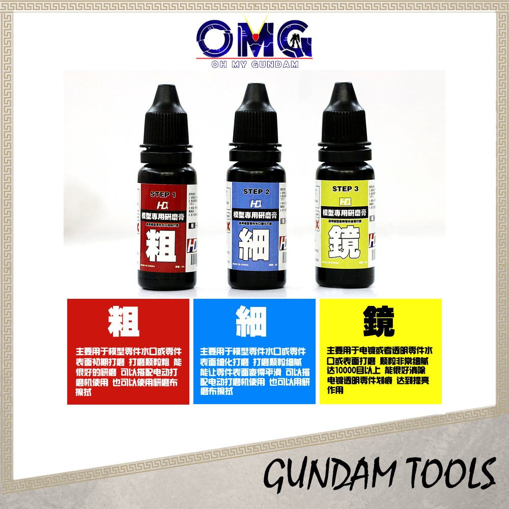 Tool Gundam Polish Cream Coarse Fine Finish Polishing Tools OMG ...