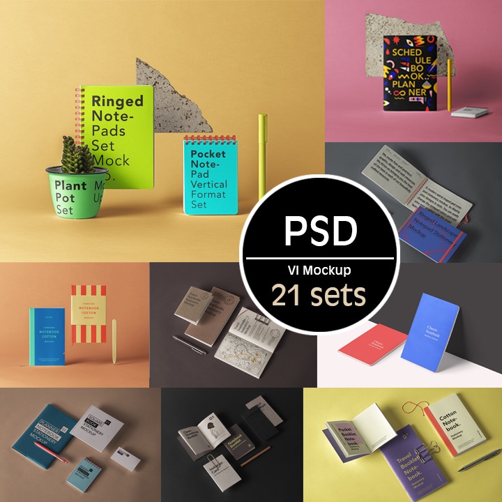 VI Mockup Design Template Bundle Pack / Notebook / Notepad / Book ...