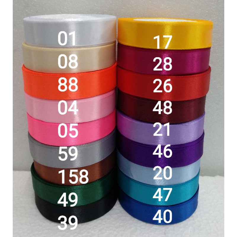 [2CM Ribbon ] 25yd /ROLL 2cm SATIN RIBBON / REBEN / RIBBON HADIAH ...