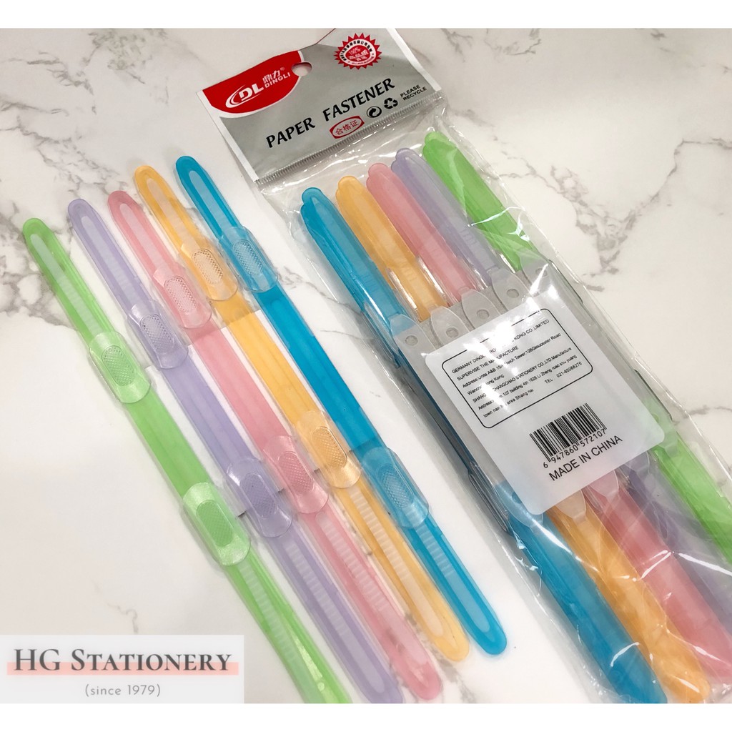 10PCS Set Plastic Paper File Fastener Pastel Colors 2 Hole Binder Clip ...