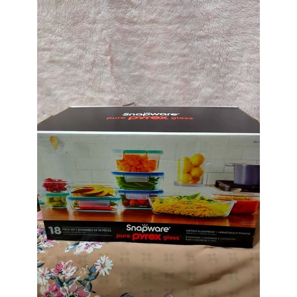 100% Original Snapware pure Pyrex glass container (18pcs set) | Shopee ...