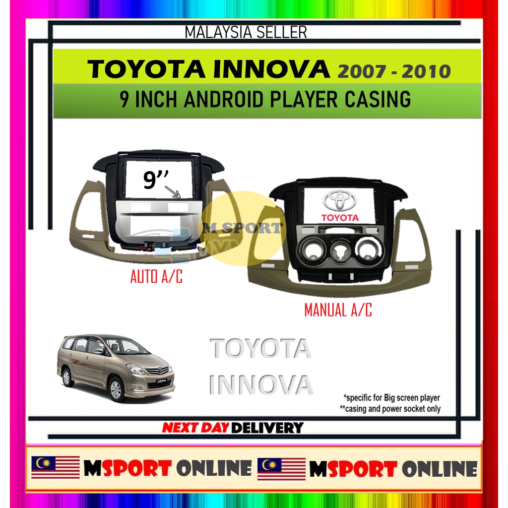 Toyota Innova 2007 2008 2009 2010 9'' Manual/Auto Android Player Casing ...