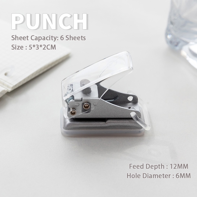 Letit Mini Paper Punch 1 Hole Paper Punch Puncher Handheld Metal Round