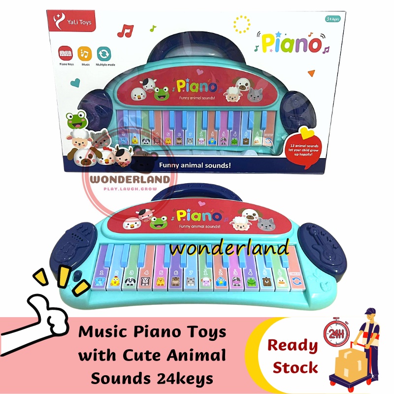 Music Piano Toys with Cute Animals Key with 24 keys Mainan Muzik Piano ...
