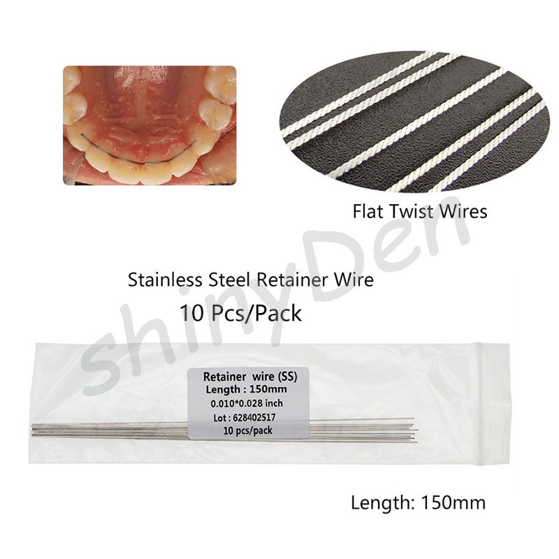 10pcs Orthodontic Lingual Retainer Wire Stainless Steel Flat Plate ...