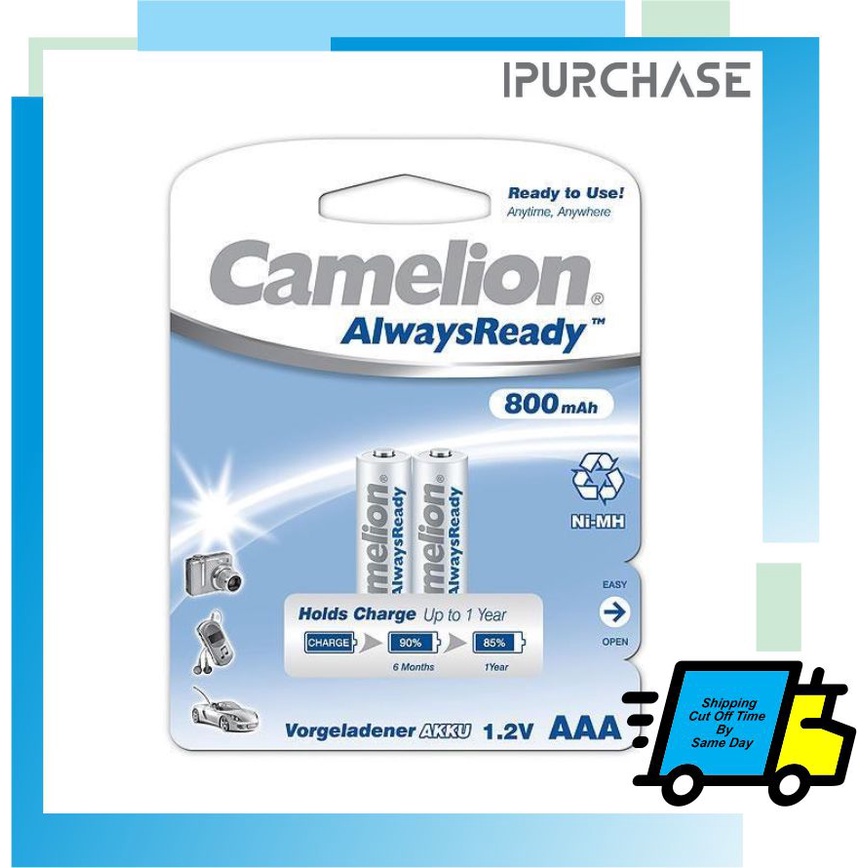 (CLEAR STOCK) Camelion Pack of 2 Always Ready Rechargeable Batteries 1 ... (CLEAR STOCK) Camelion Pack of 2 Always Ready Rechargeable Batteries 1 ...