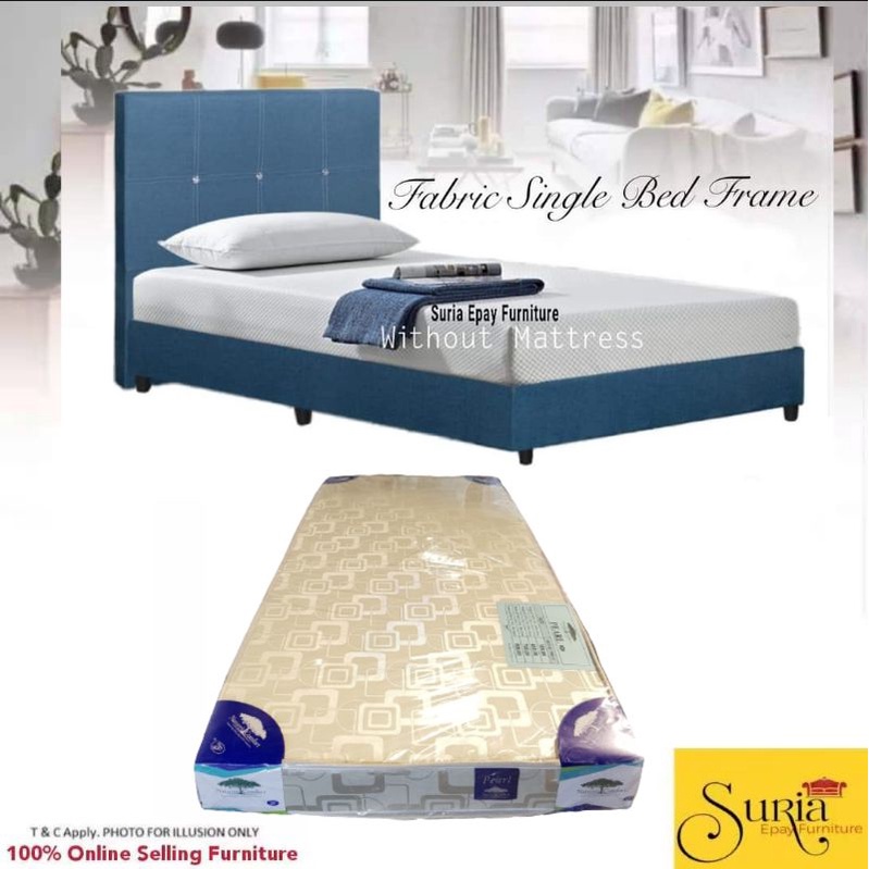Suria - Fabric Frame Bed / Single Bed / Katil Single Bed / Single Bed ...