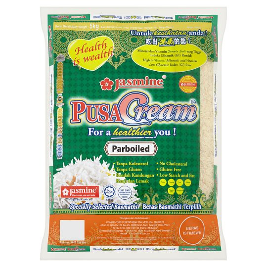100% ORIGINAL Jasmine Pusa Cream Basmathi Parboiled Rice 5KG PusaCream ...