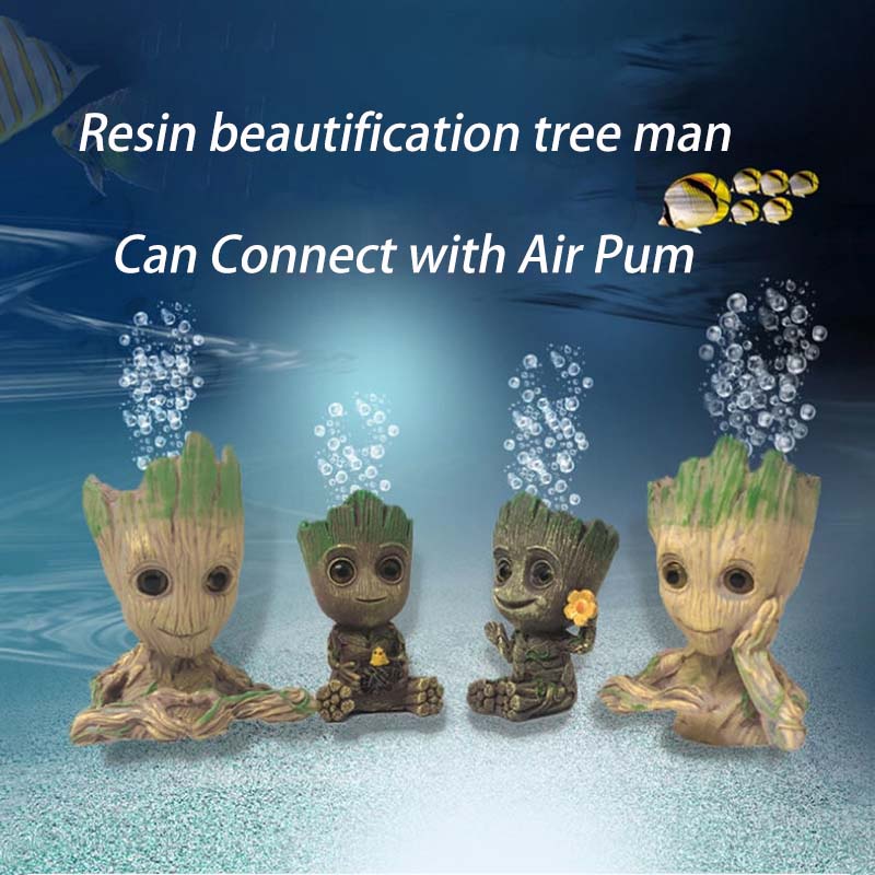 AQUARZOO Aquarium Fish Tank Decorations Resin Crafts Ornaments Groot ...