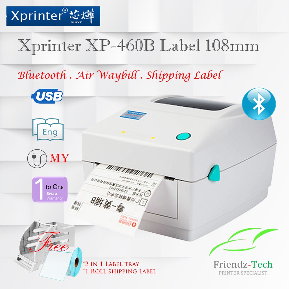 XPrinter XP-460B Thermal Shipping Air Waybill AWB & Barcode Label (USB+Bluetooth) Free Shipping ...