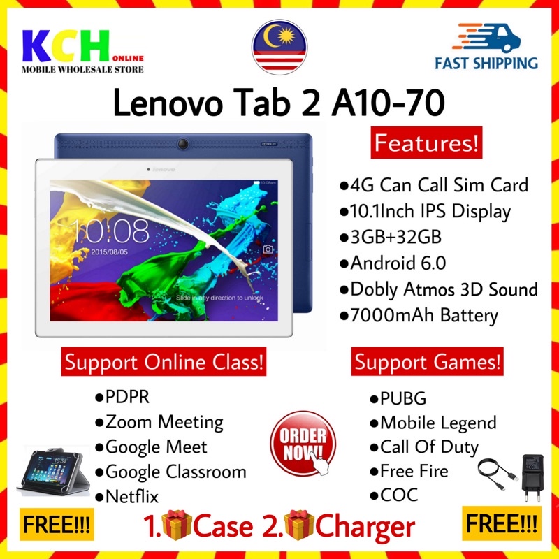 Lenovo Tab 2 A10-70 10.1Inch 3+32GB PDPR Online Class Android 6.0 ...