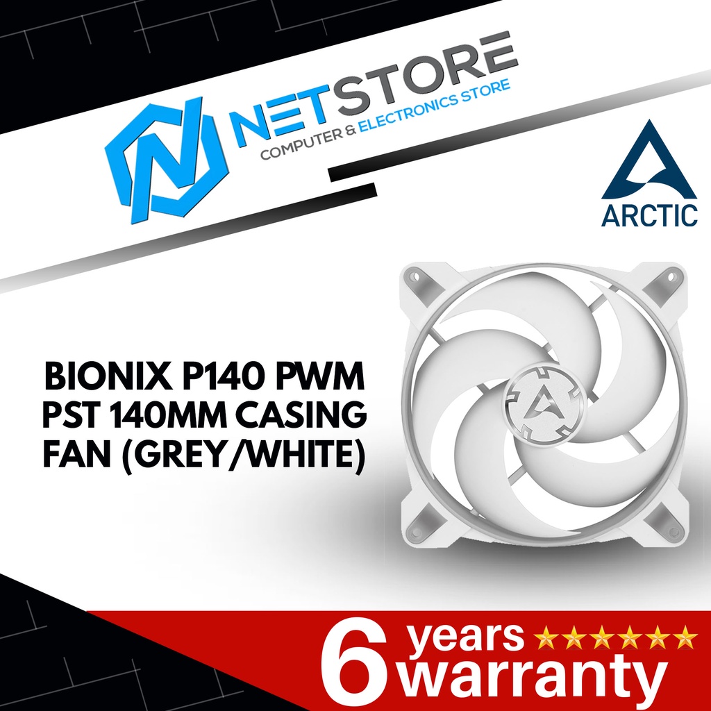 ARCTIC BIONIX P140 PWM PST 140MM CASING FAN (GREY/WHITE) - ACFAN00160A ...