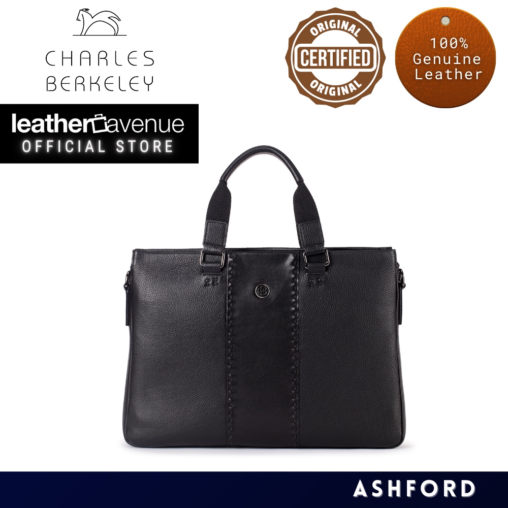 Charles Berkeley ASHFORD Men's Bag Leather Briefcase Soft Leather Calf ...