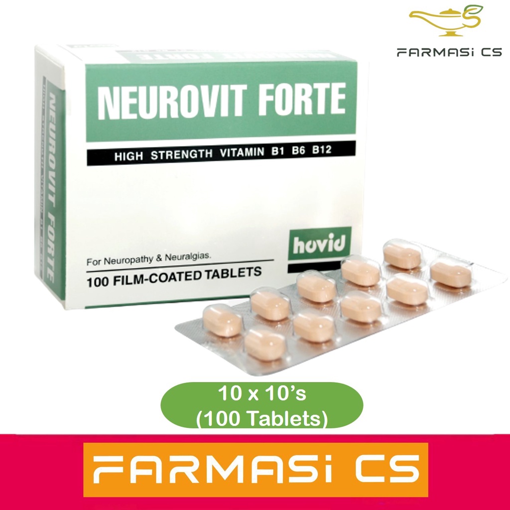 Hovid Neurovit Forte 10 x 10s (100 Tablets) EXP:06/2027 [ vitamin B1 ...