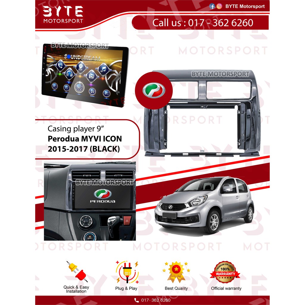 Perodua Myvi Icon 2015-2017 (9inch) Soundstream Touch Screen High Definition Android Car Player ...