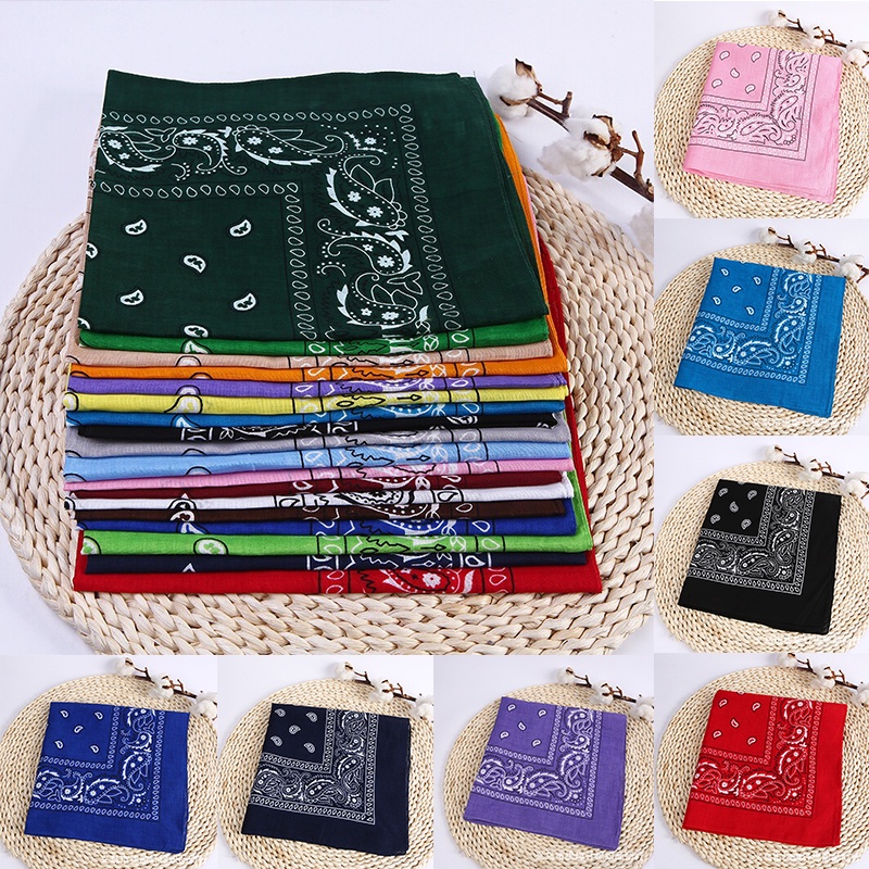 BANDANA 100% Cotton Gradient Color Rainbow Paisley Headband Printed ...