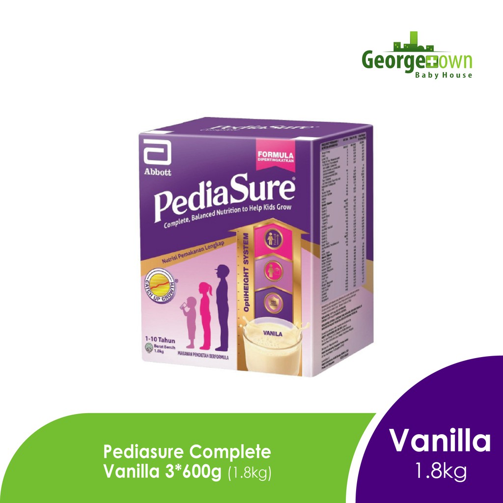 PEDIASURE COMPLETE VANILLA 1.8KG (600Gx3) (GTG) [EXP: 01/2026] | Shopee Malaysia