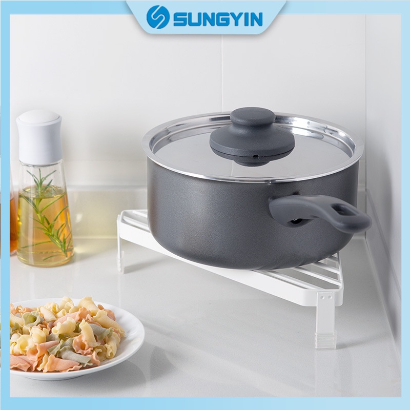 Kitchen Pot Rack Triangle Corner Storage Sink Drain Rack 锅架 沥水 | Shopee ...