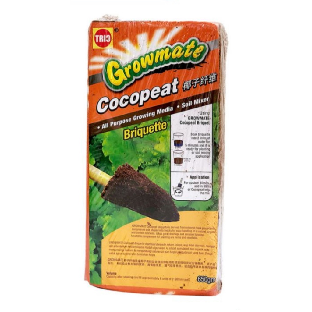 TRIO GROWMATE COCO PEAT BLOCK-650G / COCO PEAT / GROWING MEDIA ...