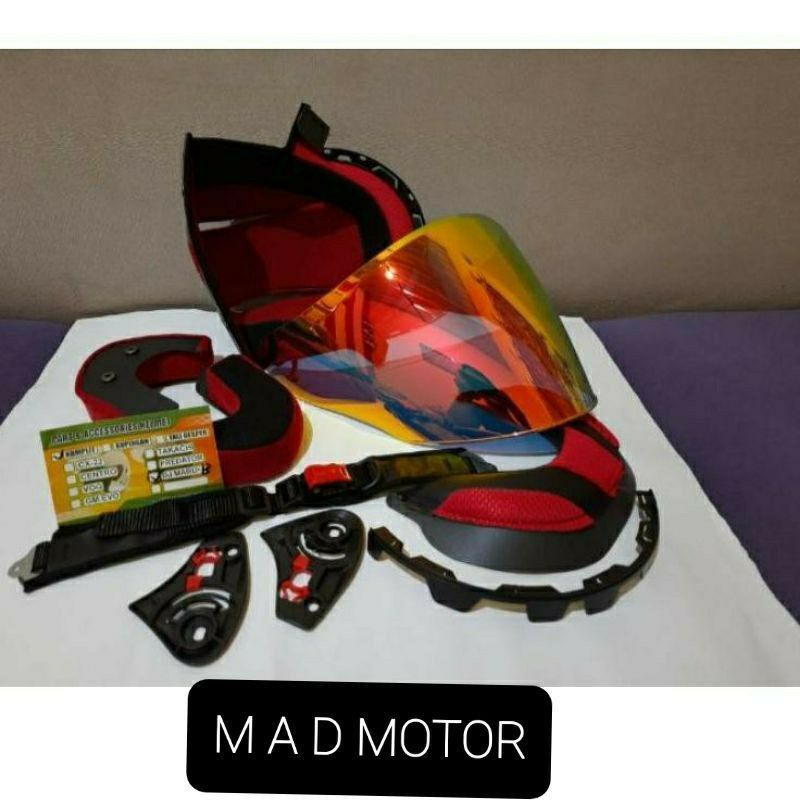 Complete package of kyt dj maru helmet foam, plastic buttons and venom ...