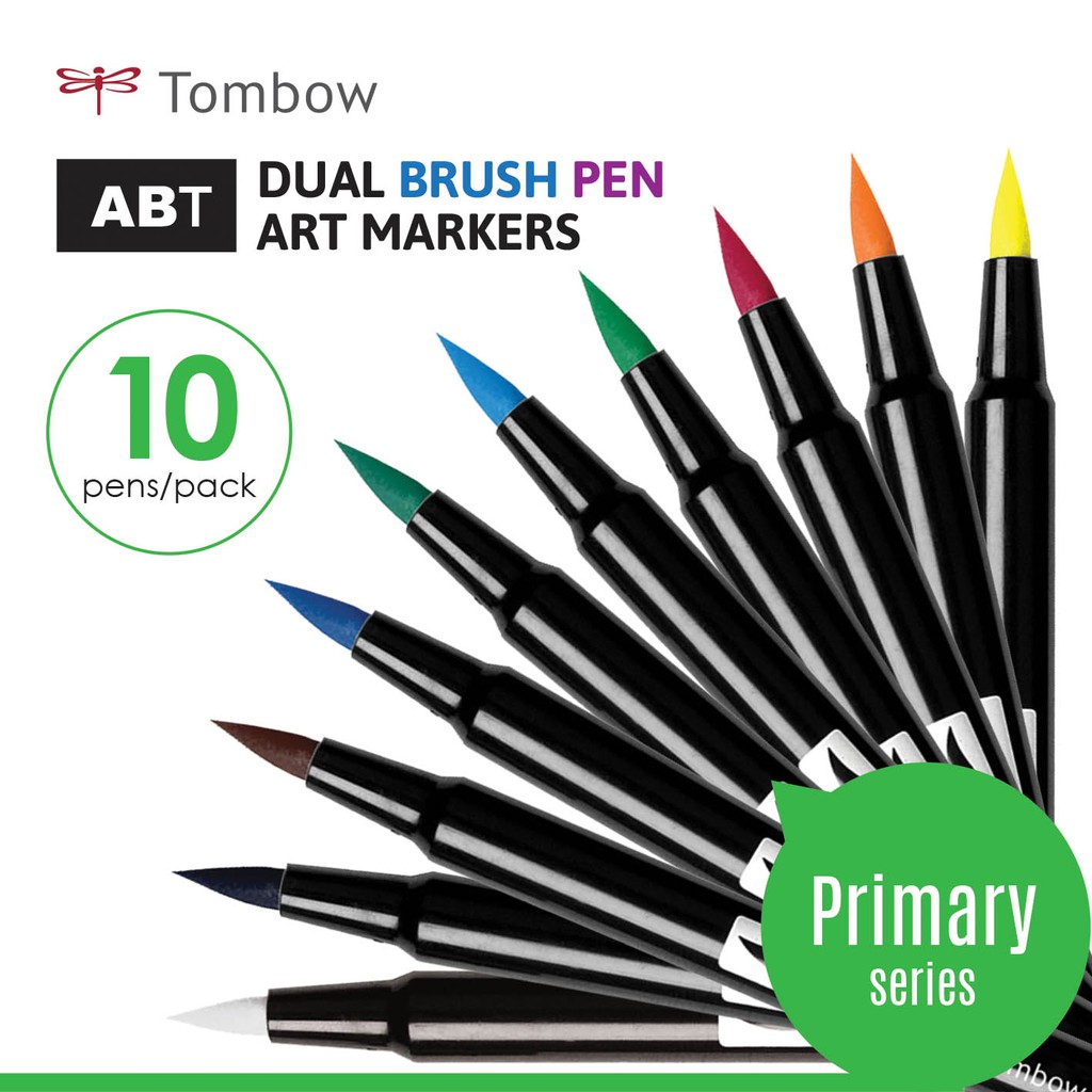 Tombow ABT Dual Brush Pen (10pcs/pack) - Primary Series - CALLIGRAPHY ...