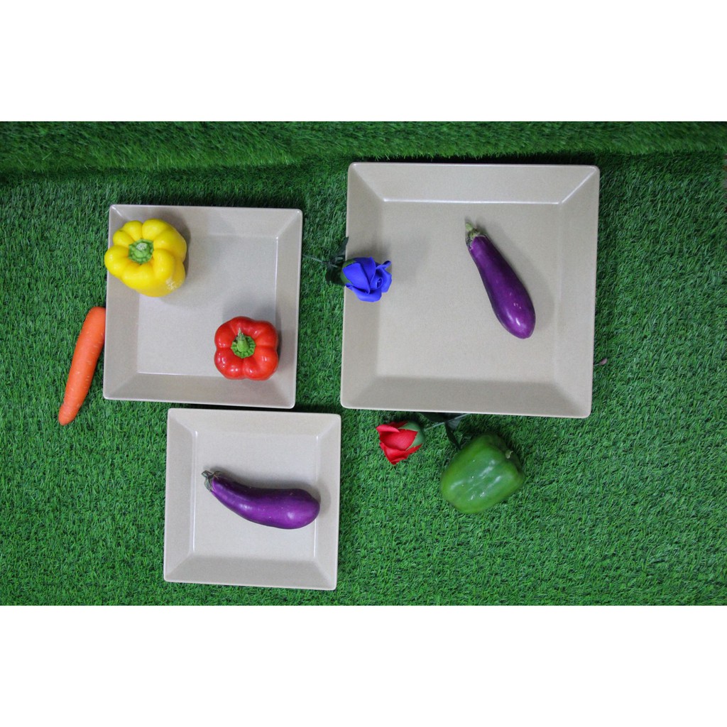 Local Ready Stock Verdant Rice Husk Ware Square Plate (S/M/L) 现货米糠正方碟 ...