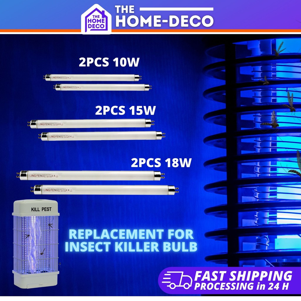 T8 Bulb Replacement 2Pcs Insect Killer Bulb Electric Pest Killer UV ...