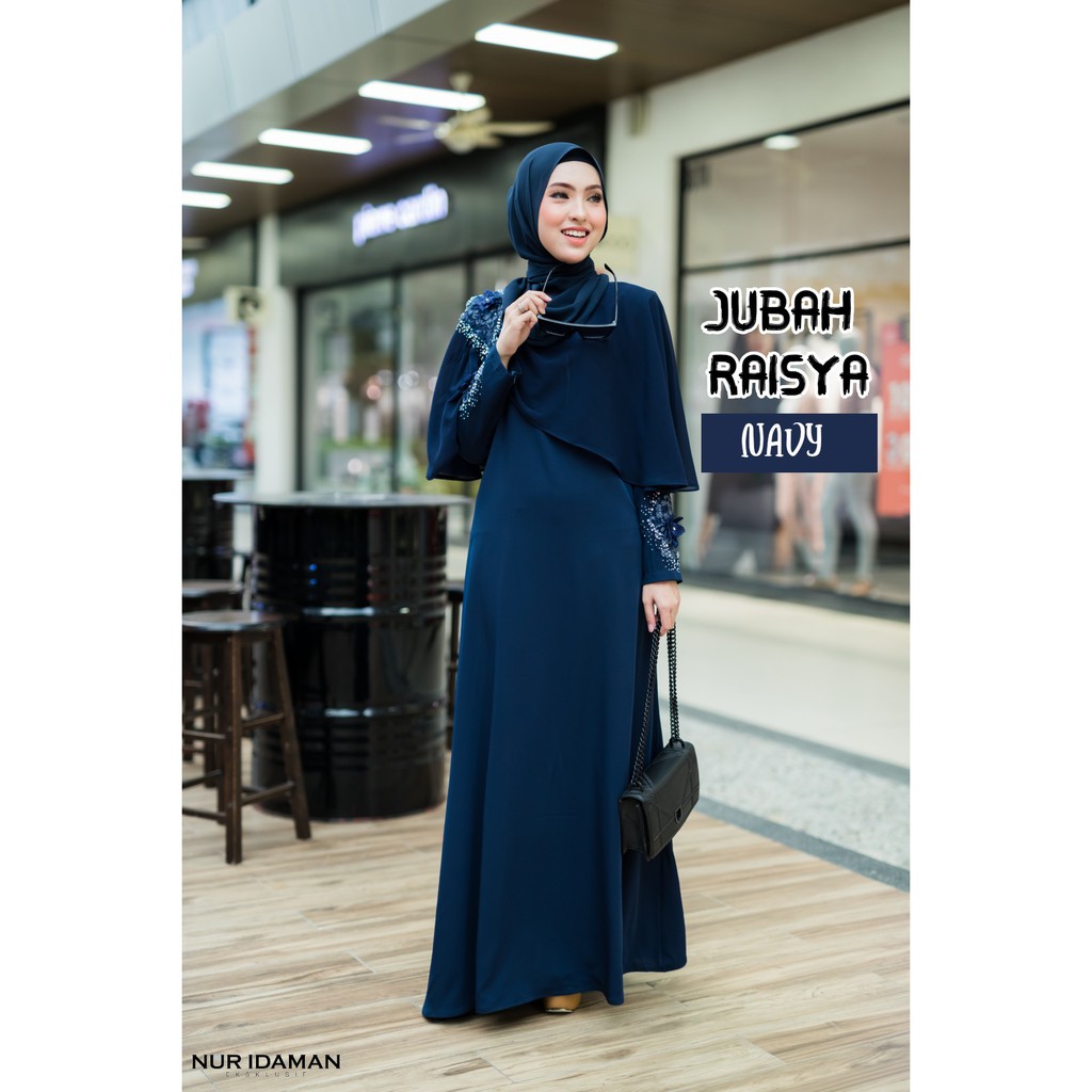 JUBAH RAISYA | Jubah Moden NAVY BLUE | Shopee Malaysia