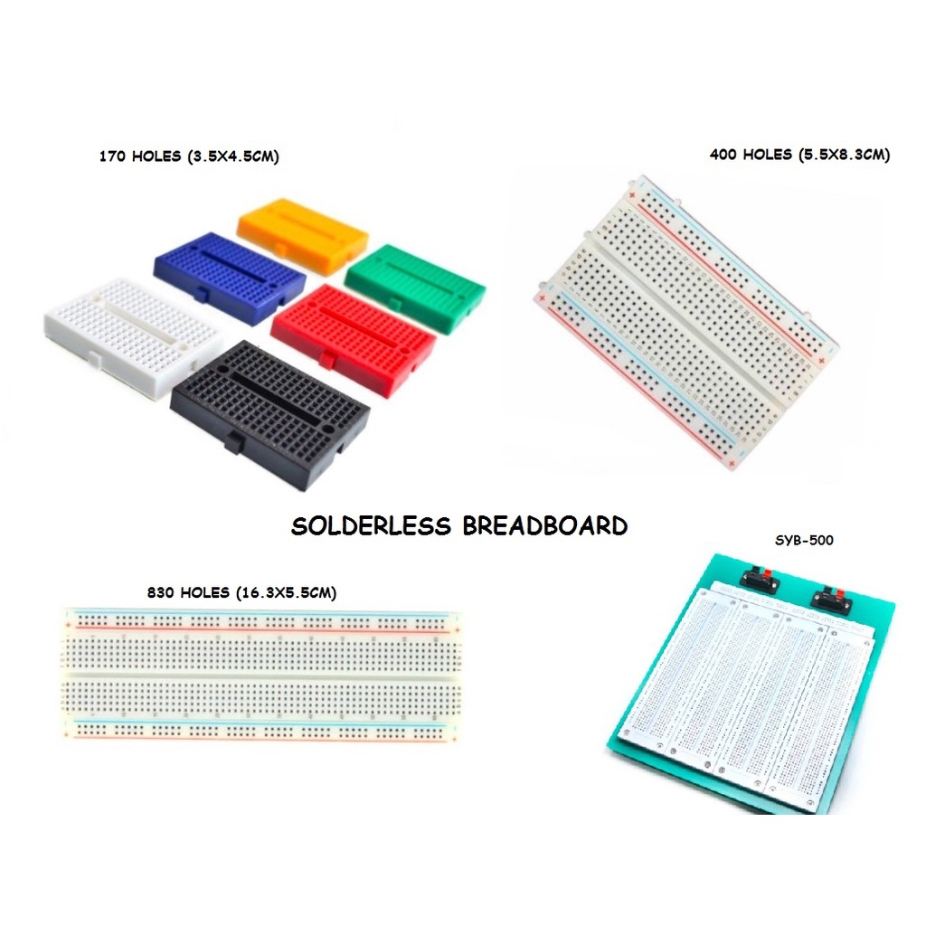 Solderless Breadboard MB102 SYB-500 Mini Medium Large Holes Dupont Jumper Wire Experiment ...
