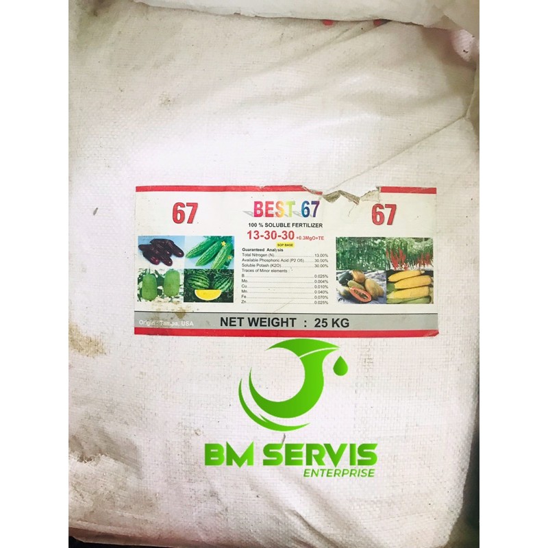 Foliar Fertilizer / Baja Foliar Best 67 / Best 63 (25kg) | Shopee Malaysia