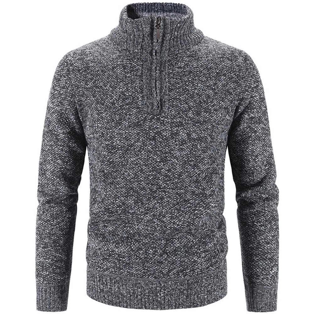 Winter Men's Fleece Thicker Sweater Half Zipper Turtleneck Warm ...
