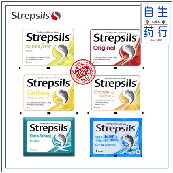 Strepsils Lozenges Original, Vitamin C, Honey Lemon, Extra Strong, Cool ...